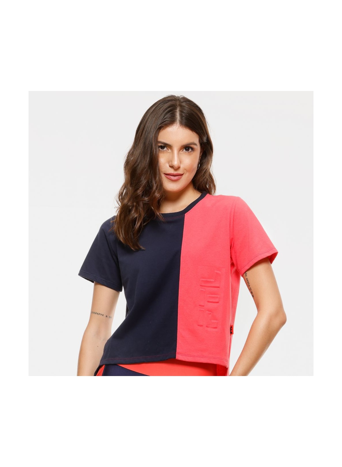 CAMISETA FUTURE AZUL MARINHO COM CORAL - revendafitli.com.br