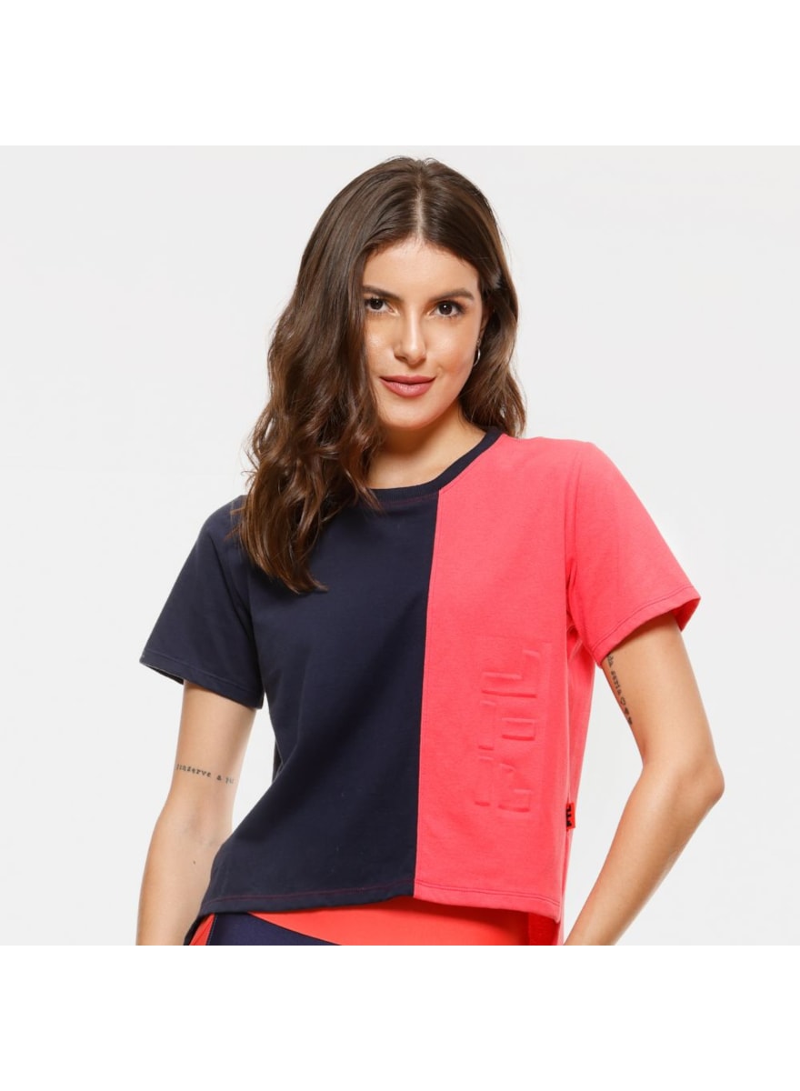 CAMISETA FUTURE AZUL MARINHO COM CORAL - revendafitli.com.br